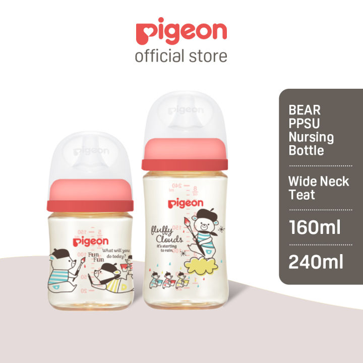 Pigeon SofTouch™ Wide Neck PPSU Nursing Bottle, Bear | Lazada