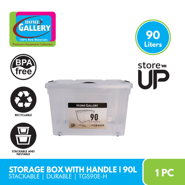 Home Gallery Storage Box with Handle and wheels | Capacity: 90L, 140L ...