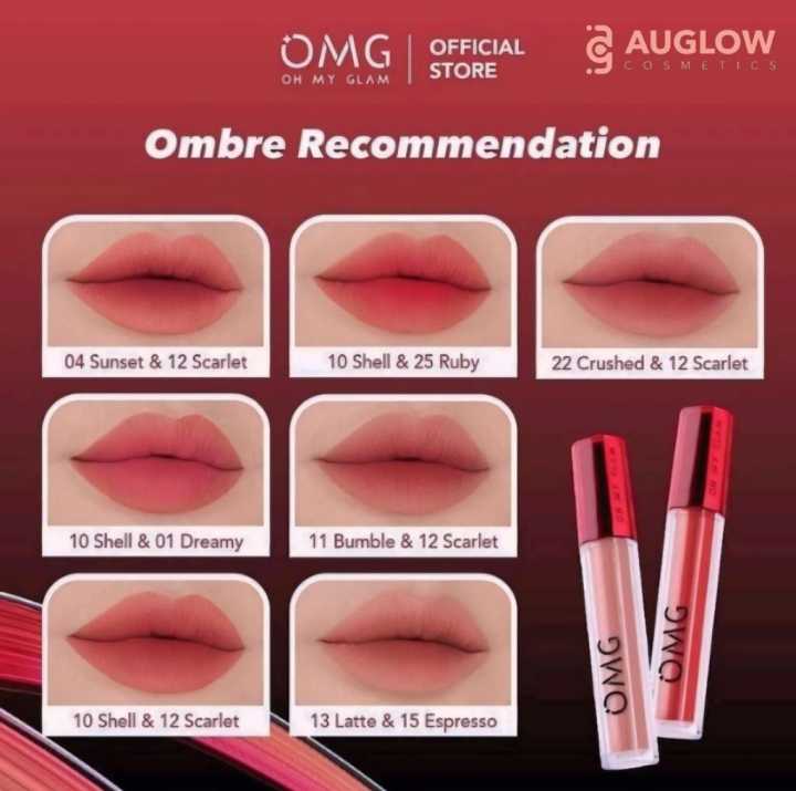 OMG OH MY GLAM Paket Ombre Mattelast Lip Cream & Glassy Lip Tint ...