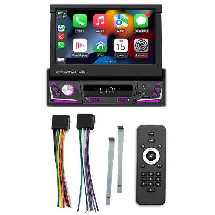 7Inch Car Telescopic Screen CarPlay Android Auto Car Portable Radio ...