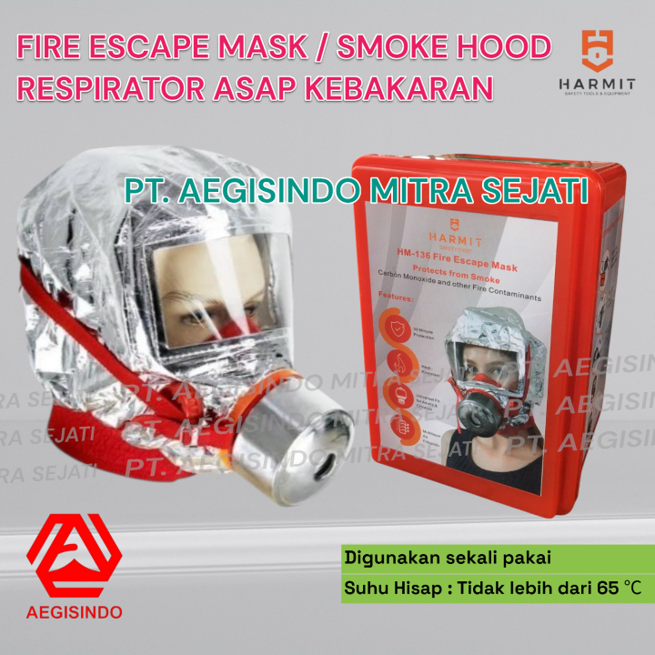 Masker Kebakaran Fire Escape Safety Mask Respirator Asap Smoke Hood ...