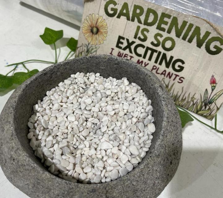 Milky White Pebble Pebbles Gravel 4.5kg of 3-5mm Aquarium. Pots ...