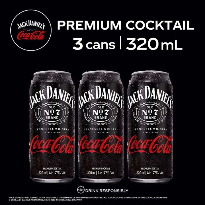 Jack Daniel's & Coke 320ml 7% Alcohol - Pack of 3 | Lazada PH