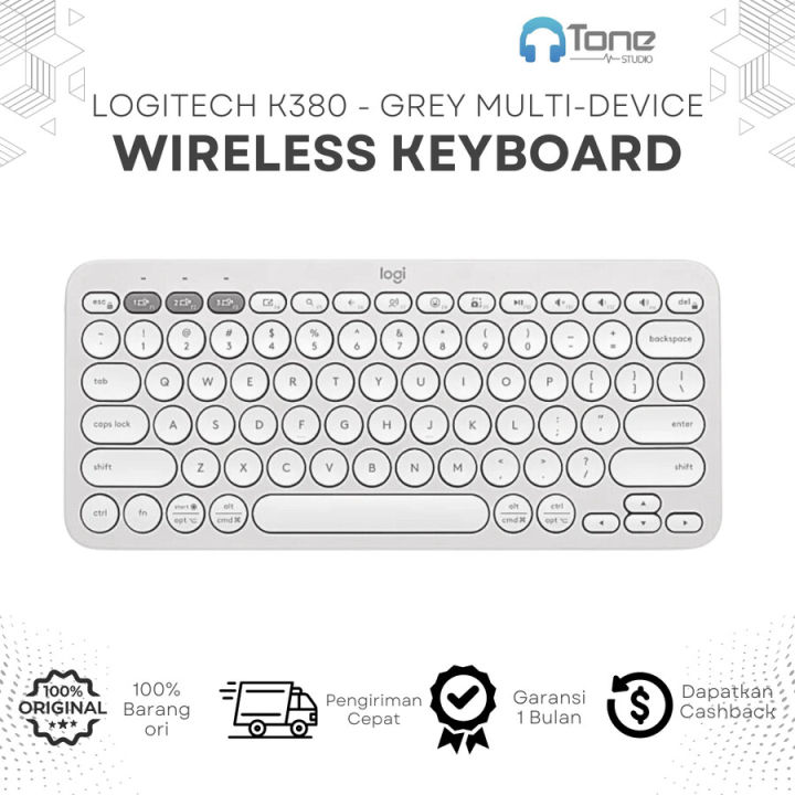 Keyboard Logitech K380 Wireless Bluetooth Multi-Device - Grey | Lazada ...
