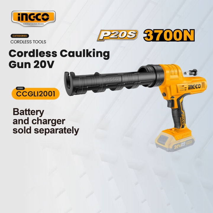 INGCO Li-Ion Lithium Ion Silicon Sealant Caulking Gun 20V UNIT ONLY ...