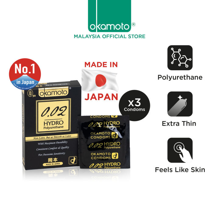 Okamoto 0.02 HYRO Polyurethane (non-latex) Condom (3s) | Lazada
