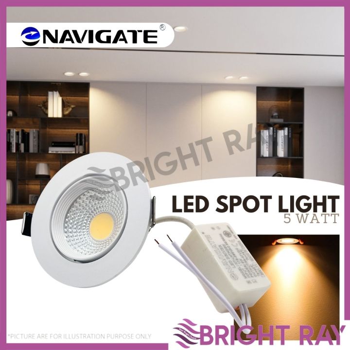 NAVIGATE 5W 120° Angle LED Eye Ball Downlight Spotlight Plaster Ceiling ...