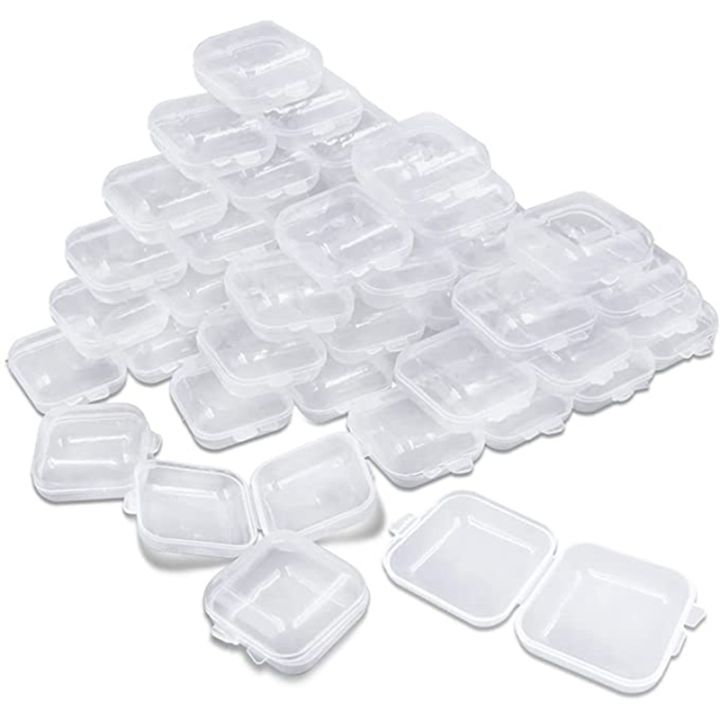 50Packs Small Clear Plastic Storage Containers,Mixed Empty Mini, Case ...