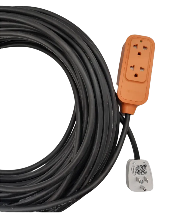 Heavy Duty Extension Cord 2 Gang 15A 250V Royal Cord Full Grounded ...