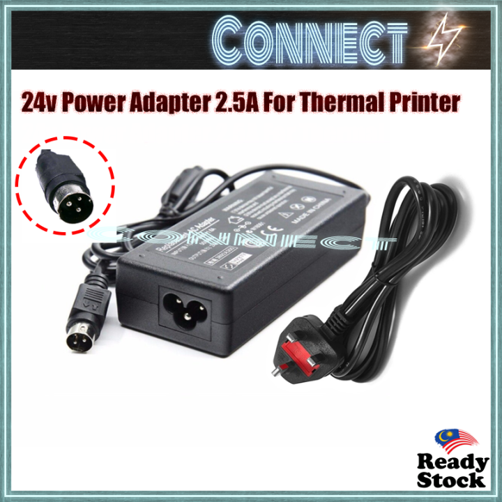 24v 2.5A Power Adapter 3 Pin for Thermal Printer Adapter Thermal ...