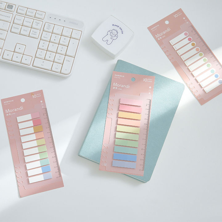 200 Sheets Colorful Sticky Note with Ruler Index Tabs Page Markers ...