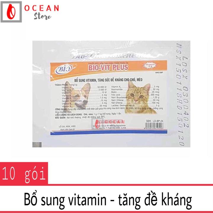 Thuốc bổ sung vitamin và tăng đề kháng chó mèo - 10 gói Bio-Vit Plus ...