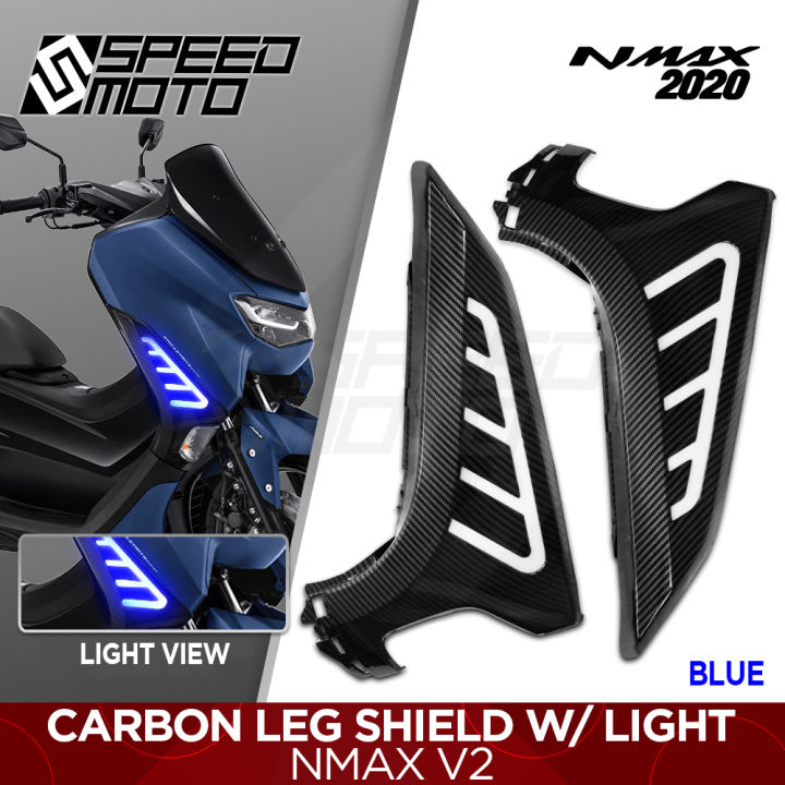 NMAX 2020 FRONT SIDE PANEL COVER LEG SHIELD CARBON WITH LED SIGNAL ...