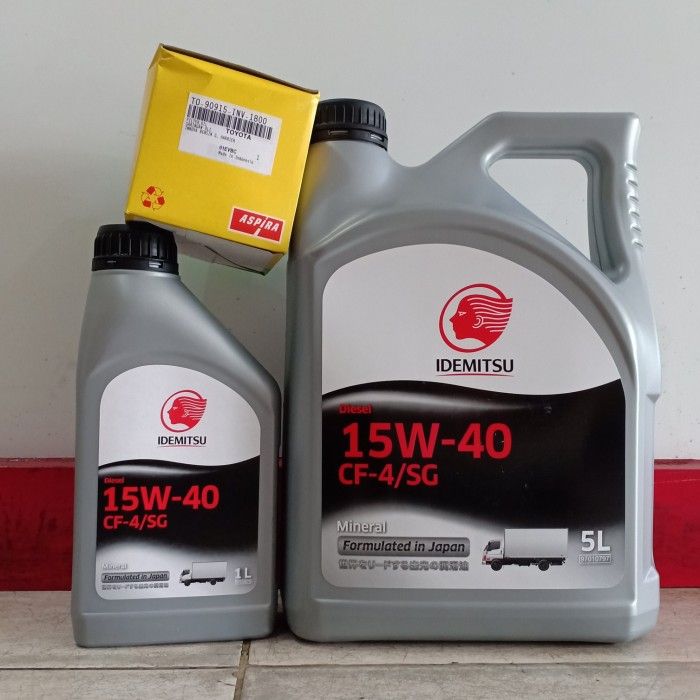 Paket Oli Mobil Diesel Idemitsu 15W40 CF-4/SG 6L + Filter Oli FORTUNER ...