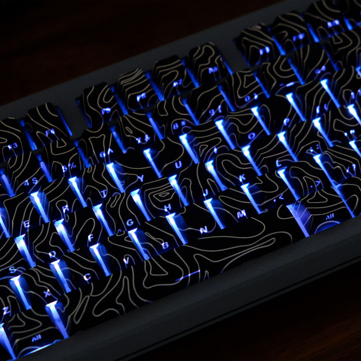 Topographic Side Print PBT Keycap Cherry Profile Backlit Contour Big ...