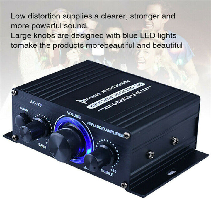 Ak170 Audio Amplifier Mini Hifi Audio Power Amplifier Black Audio ...