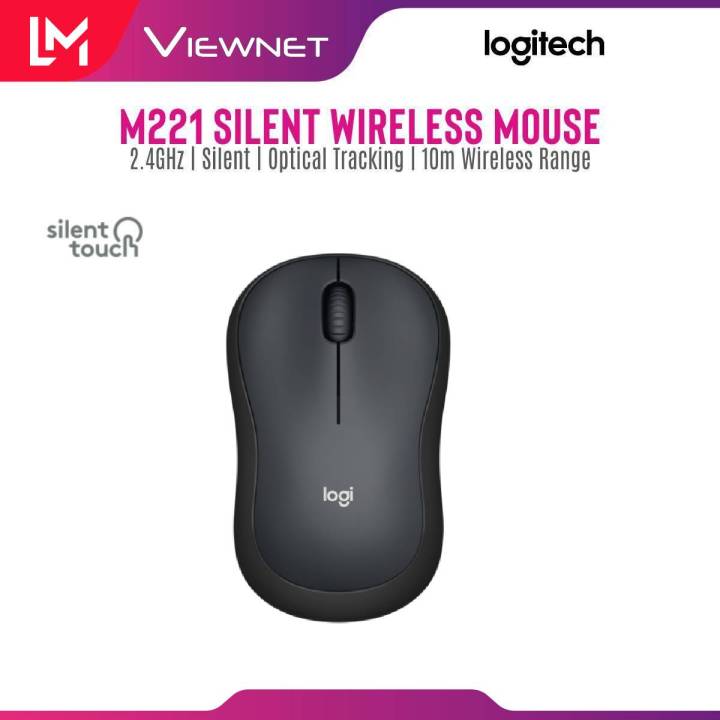 Logitech M221 Silent Wireless Mouse (Charcoal/Blue/Red/Rose/Off White ...