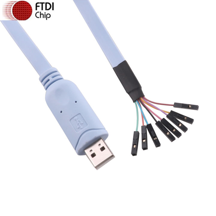 Industrial FTDI FT232RL USB to RS232 8Pin 2.54mm Dupont Terminal Block Blue Console Cable ...