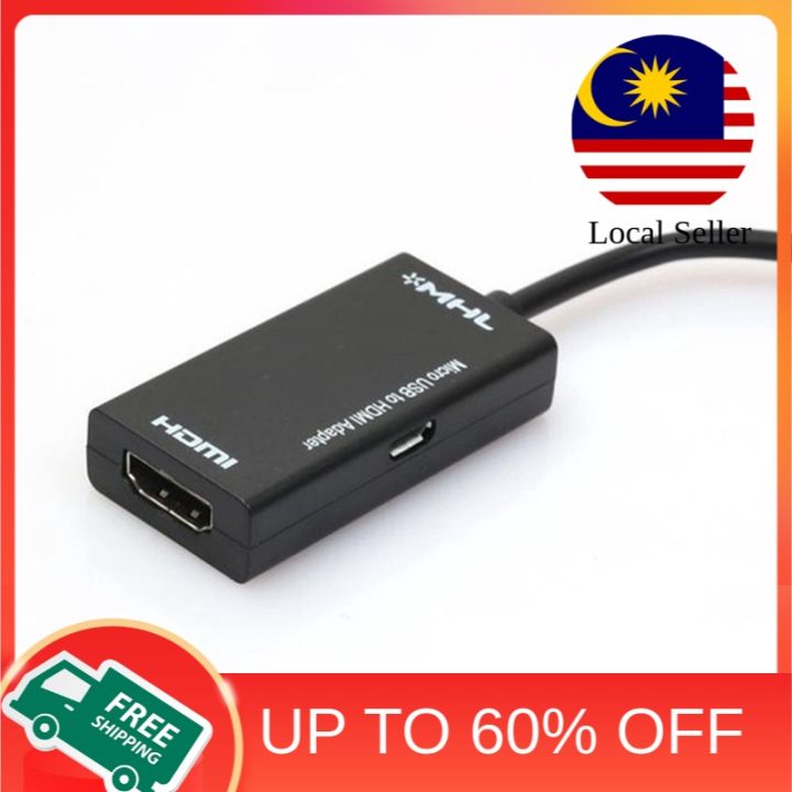 Tempatan - Android Phone Micro USB To HDMI HDTV TV HD MHL Adapter Cable ...