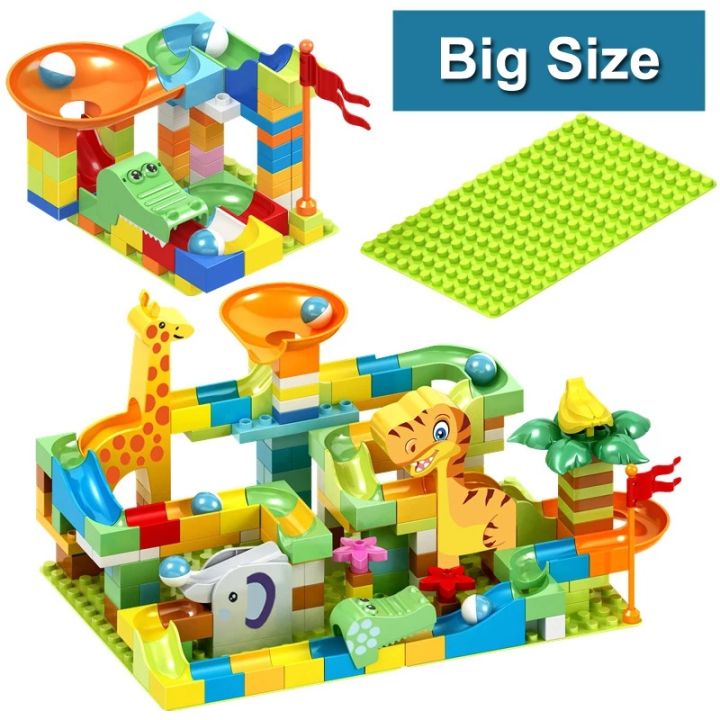 90-200Pcs DIY DUPLO Animal Marble Race Run Maze Balls Building Blocks ...