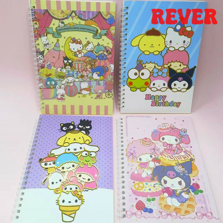 [REVER] 4/12pcs Sanrio A5 Planner Spiral Notebook Hello Kitty Kuromi ...