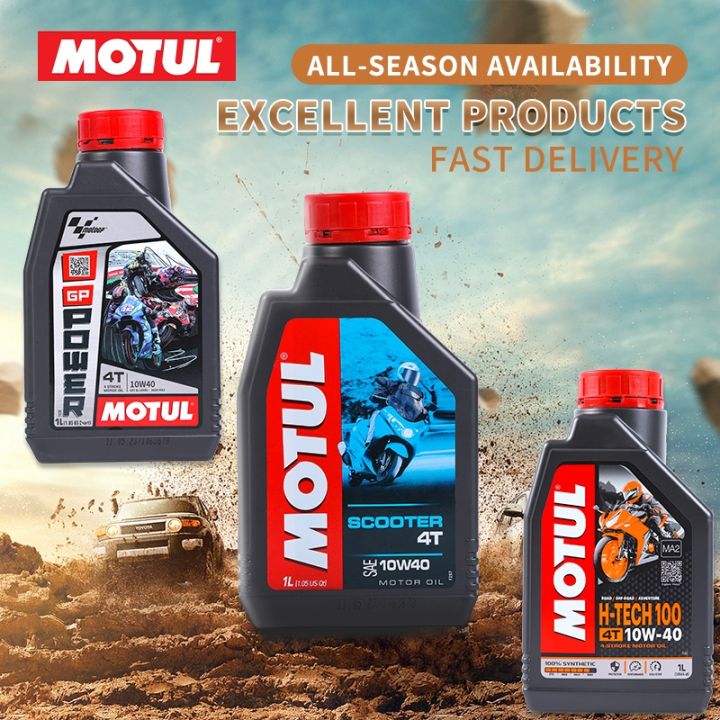 Motul 1L 4T SAE 10w40 Fully Synthetic Motorcycle 4 Stroke Engine Oil ...