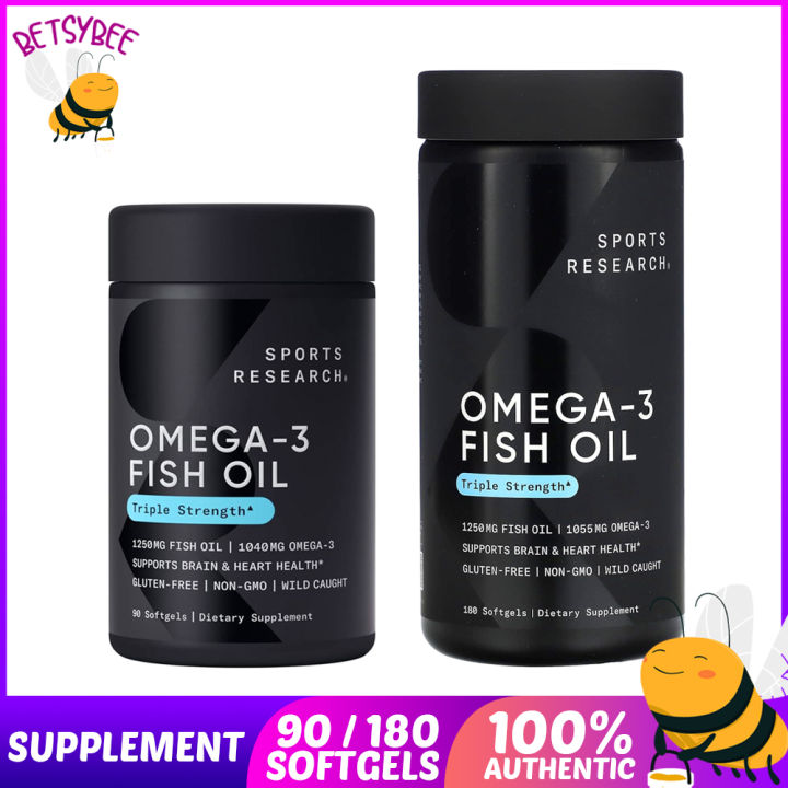Sports Research Triple Strength Omega-3 Fish Oil 90 / 180 softgels | Lazada PH