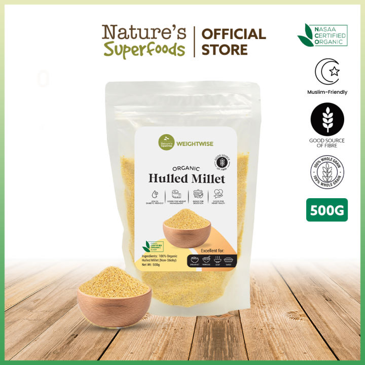 WeightWise Organic Gluten-Free Hulled Millet 500G - Low GI, High Fiber ...