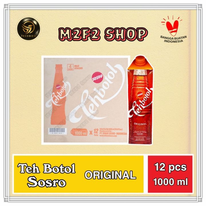 Teh Botol Sosro Kotak Original - 1000 ml | 1 liter (Kemasan Karton ...