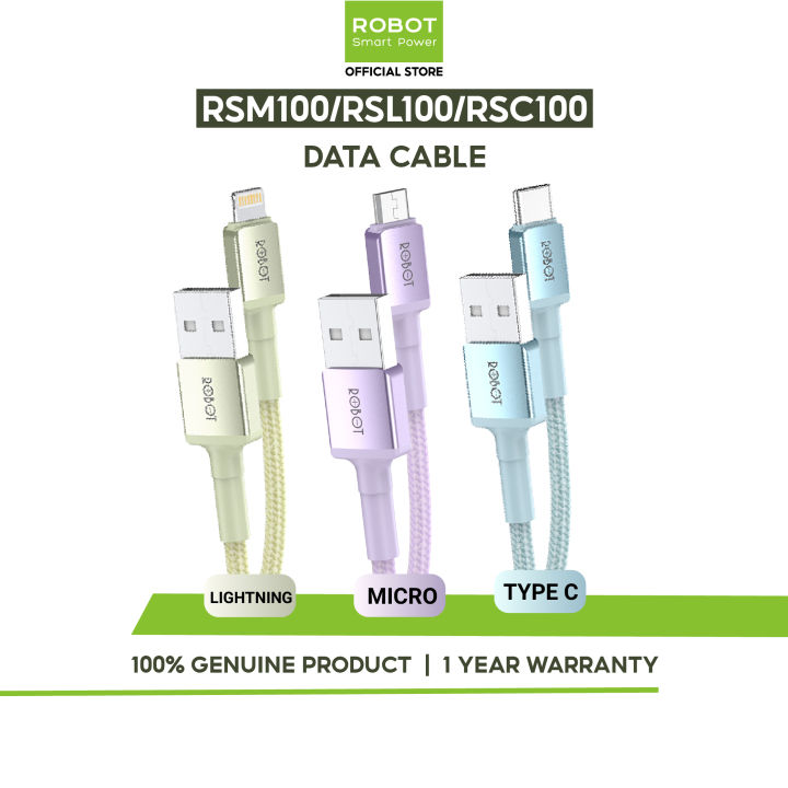 ROBOT สายชาร์จ สายชาร์จไอโฟน สายชาร์จ iphone lightning Fast Charge 2.4A ...