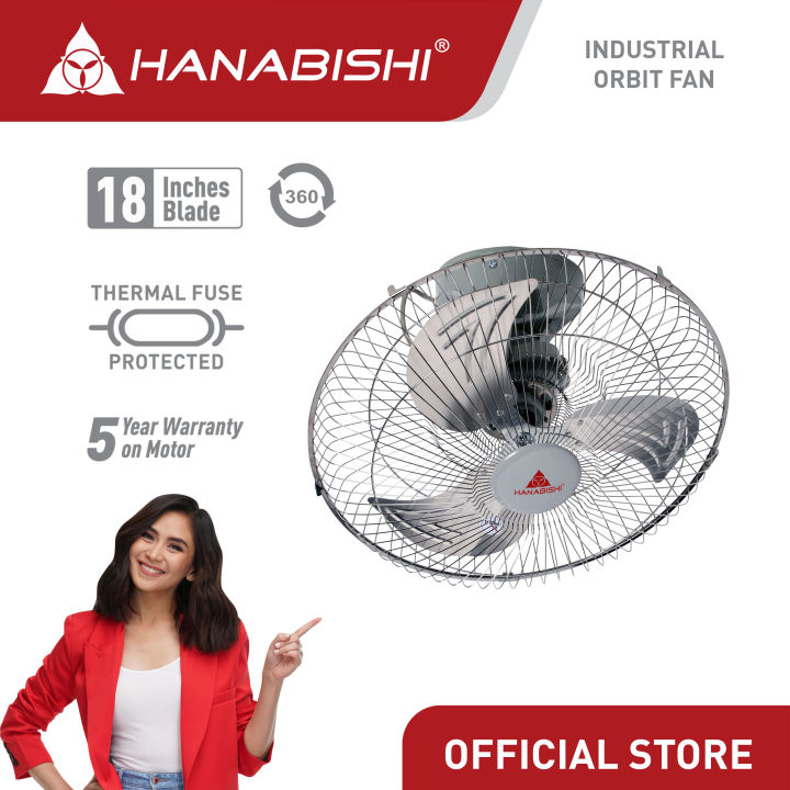 Hanabishi Industrial Orbit Fan HIOF380R - 18" metal blade | 360 ...