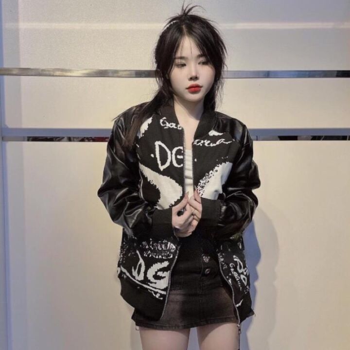 [Linh.CN] Áo Khoác Bomber DC Loang Phối Da Tay Xịn Xò Áo Khoác Ngoài Cá ...