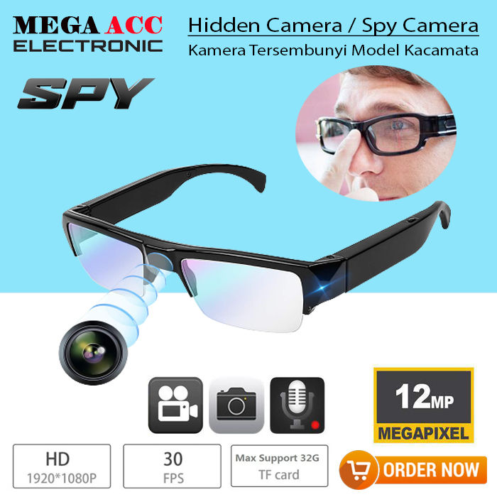 Spy Camera Eyeglasses 12Mp HD1080P - Hidden Camera - Kamera Tersembunyi ...
