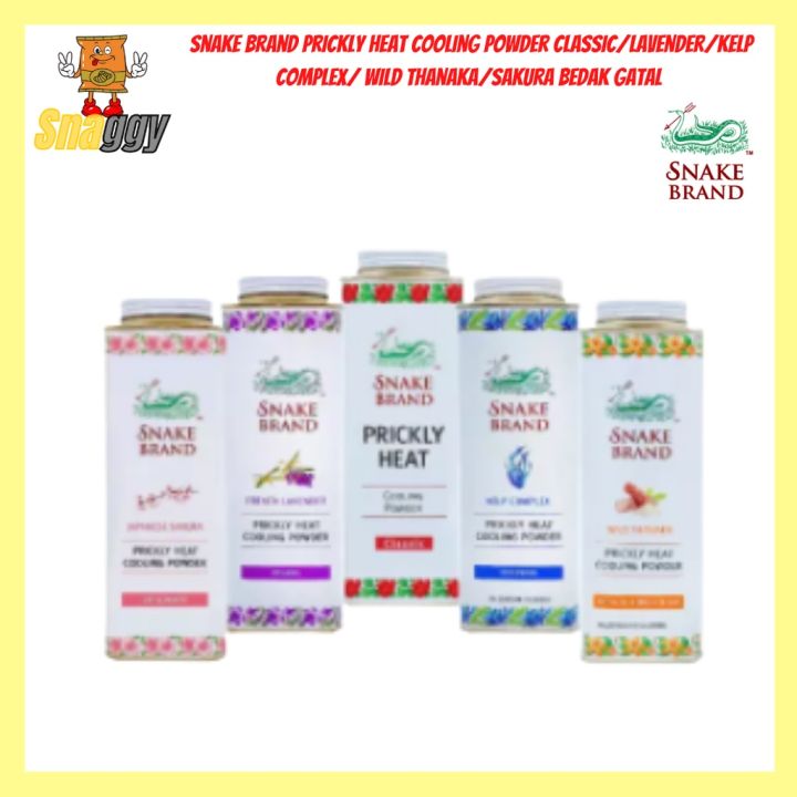 (280g) Snake Brand Prickly Heat Cooling Powder Classic/Lavender/Kelp ...