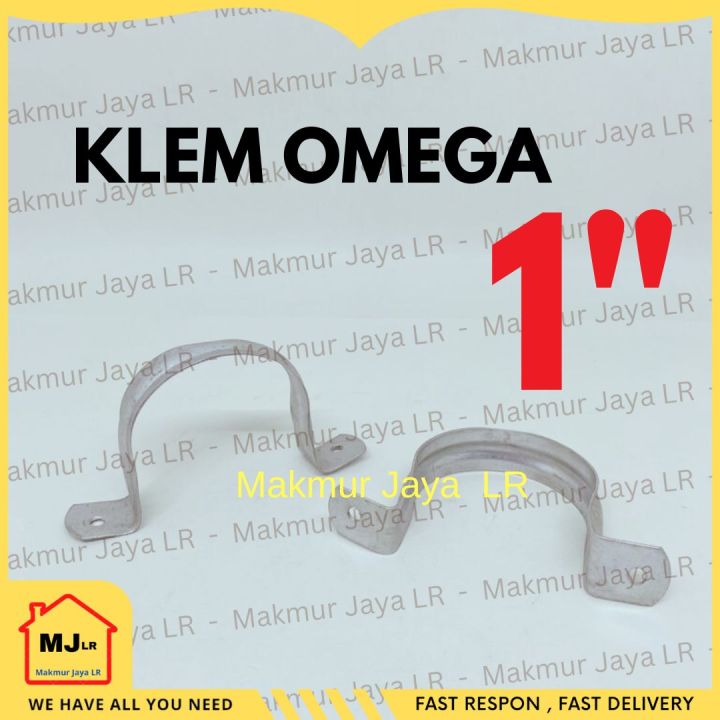 Klem Pipa Omega 1" 1 inch - Plat Seng Besi / Klem pipa / klem plat / klem omega / klem pipa seng ...