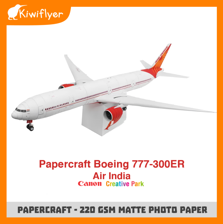 DIY Papercraft - Pesawat Boeing 777-300ER Air India (Kertas lembaran ...