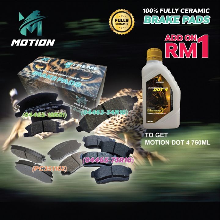 MOTION Brake Pad 100% Fully Ceramic Axia Bezza Myvi ICON Myvi Lagi Best ...