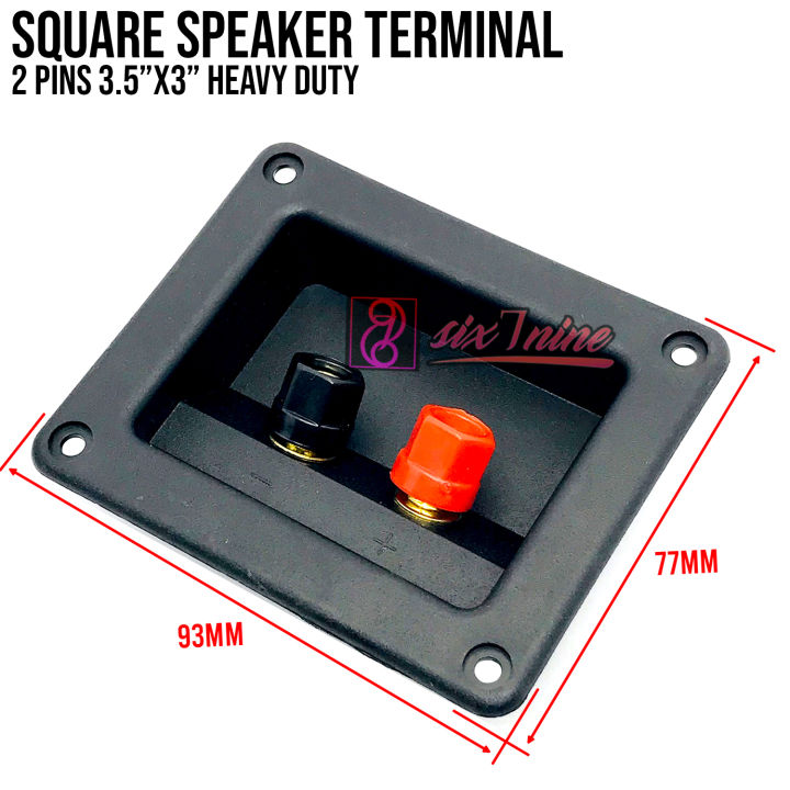 Square Speaker Terminal 2 Pins 3.5"X 3" Heavy Duty | Lazada PH