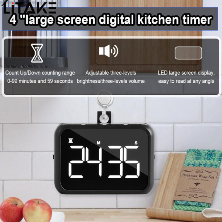 100-minute Led Digital Timer 3-levels Adjustable Volume Large Screen ...
