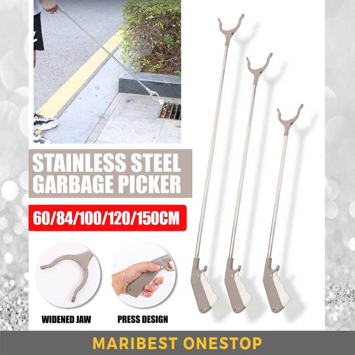 Stainless Steel Helper Stick Garbage Picker Outdoor Pickup Long Trigger ...