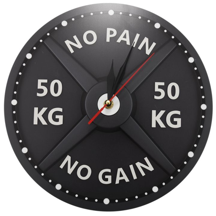 Strongman 50KG Creative Print Wall Clock Circular Gym Weight Lifting ...