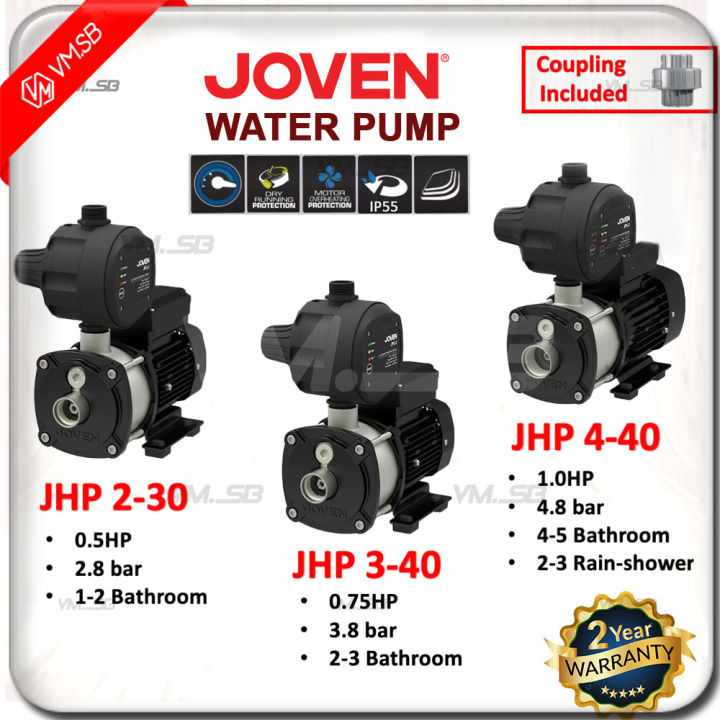 JOVEN JHP2-30 JHP3-40 JHP4-40 Automatic Domestic Water Pump (0.5HP, 0.75HP, 1.0HP) Booster Pam ...