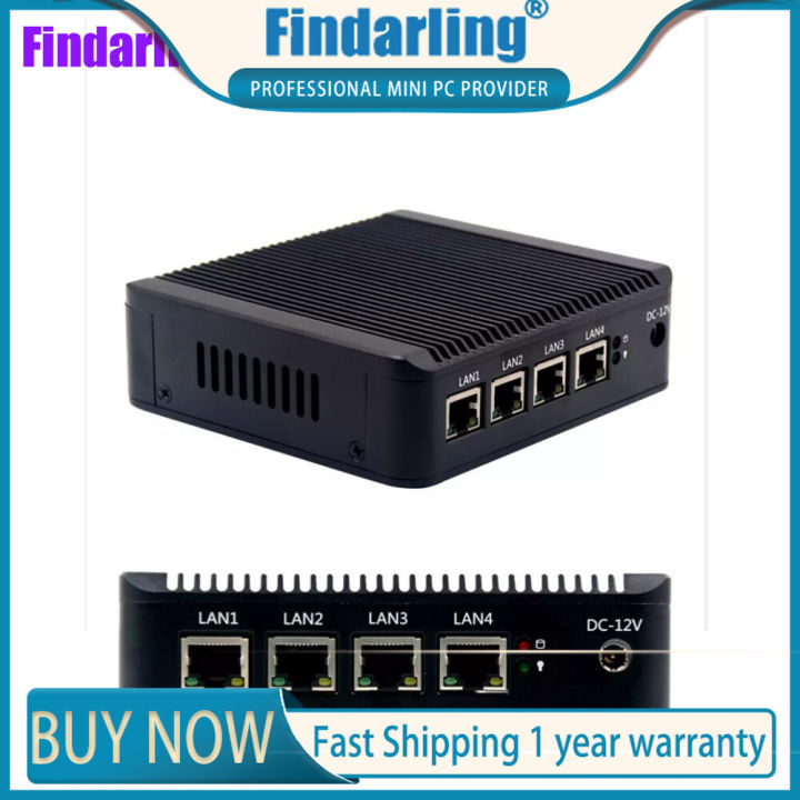 Fanless Soft Router Intel E3825 Mini PC with VGA HDMI and 4 intel ...