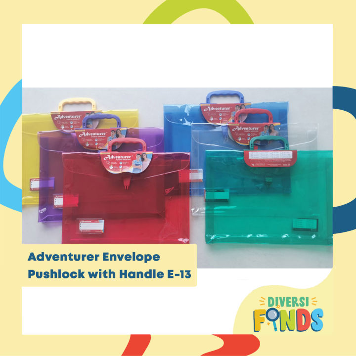 Adventurer Plastic Envelope with Handle- Pushlock - E-13 - Asstd ...