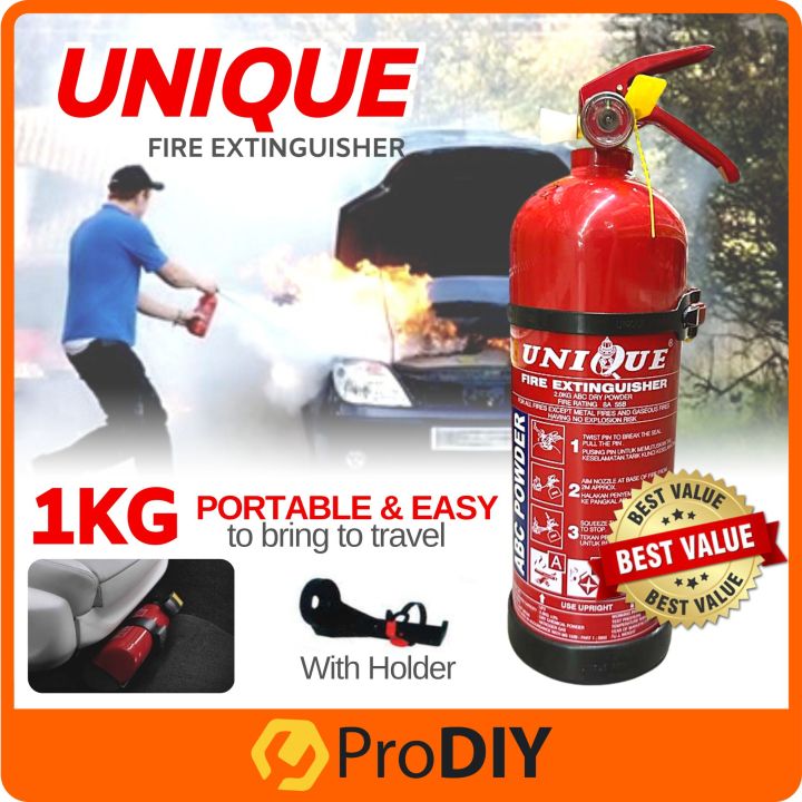 UNIQUE 1KG ABC Dry Powder Portable Fire Extinguisher Pemadam Api Sirim ...