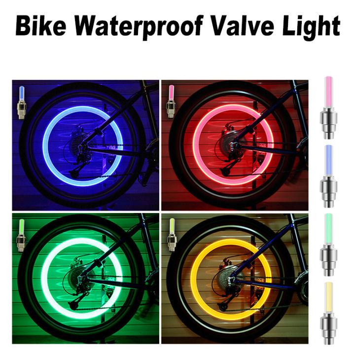 LONGGO 2PCS Bike Neon Light Valve Decoration Light Bicycle Tire LED ...