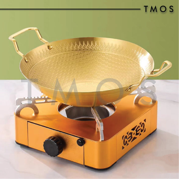 TMOS Honeycomb Wok Round Bottom Non Stick Stainless Steel Grill Deep ...