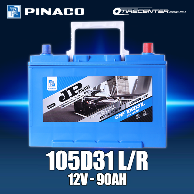 Pinaco JP Blue 105D31L / N70L / 3SMF Maintenance Free Car Battery, 12V-90Ah, For Adventure ...