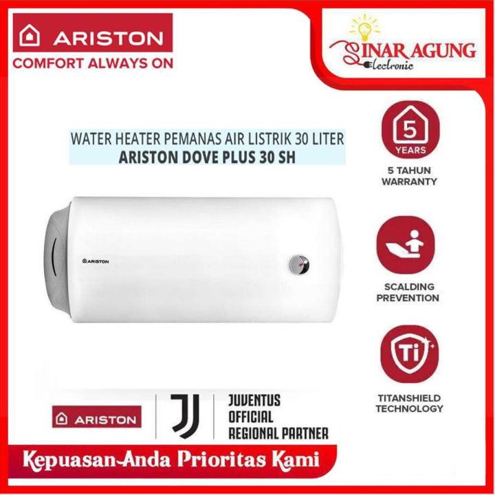 ARISTON WATER HEATER DOVE PLUS 30SH 50SH 80H HORIZONTAL GARANSI RESMI ...
