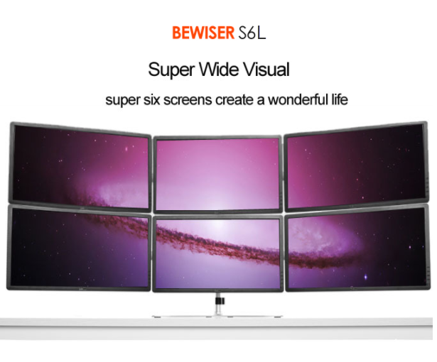 BEWISER S6 แท่นขาตั้งจอคอม 6 จอมอนิเตอร์ VESA 14"-30" แบบ 3จอ x 2 ชั้น ...